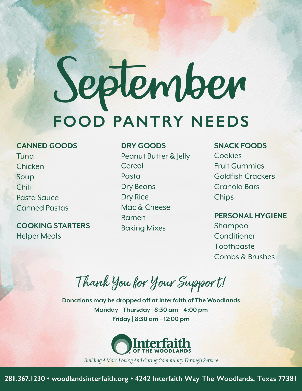 Food Pantry - Interfaith of The Woodlands